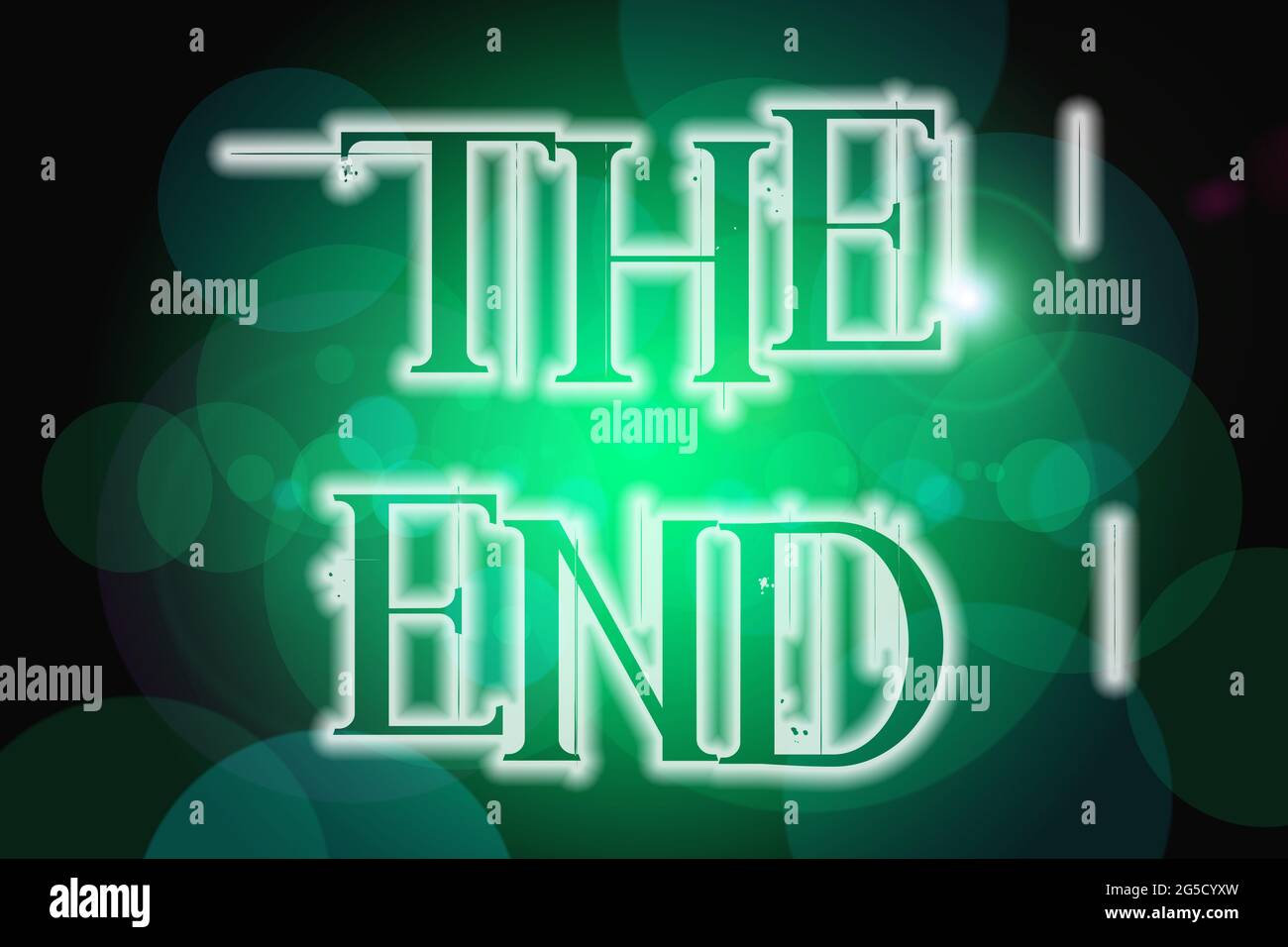 The end word on vintage bokeh background, concept sign idea Stock Photo ...