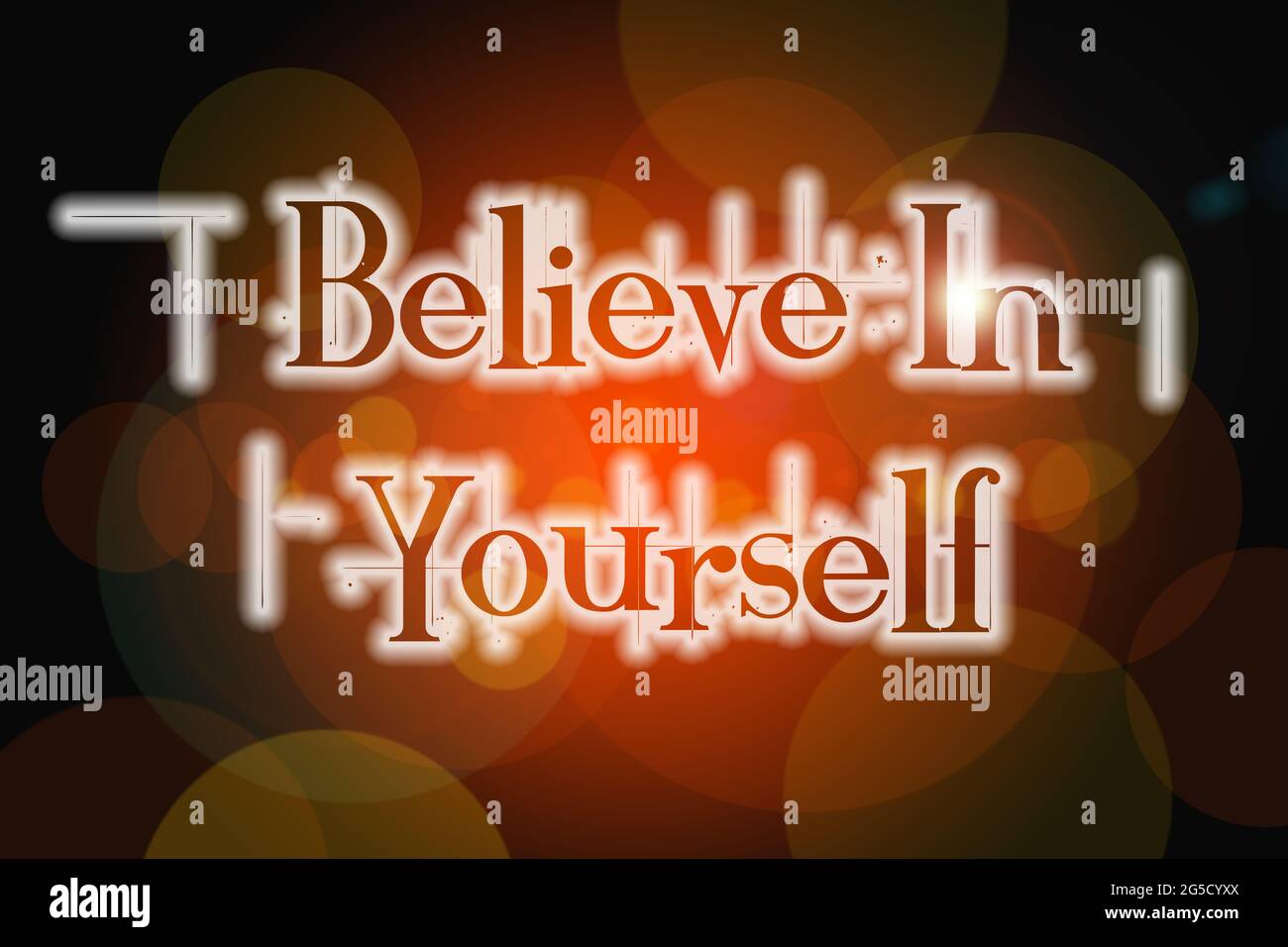 Believe in yourself word on vintage bokeh background, concept sign idea ...