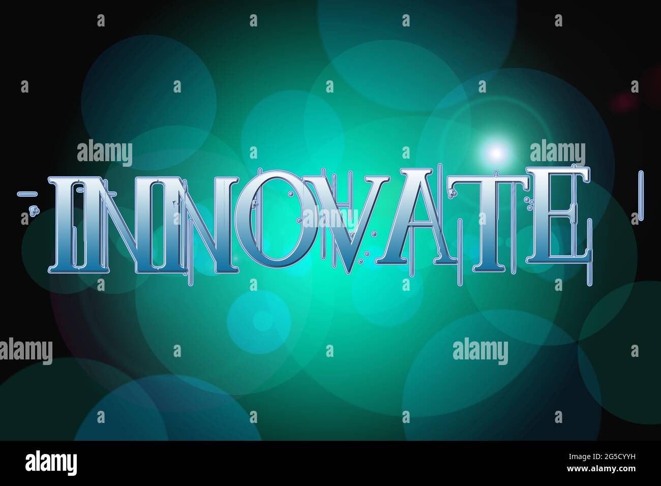 Innovate word on vintage bokeh background, concept sign idea Stock ...