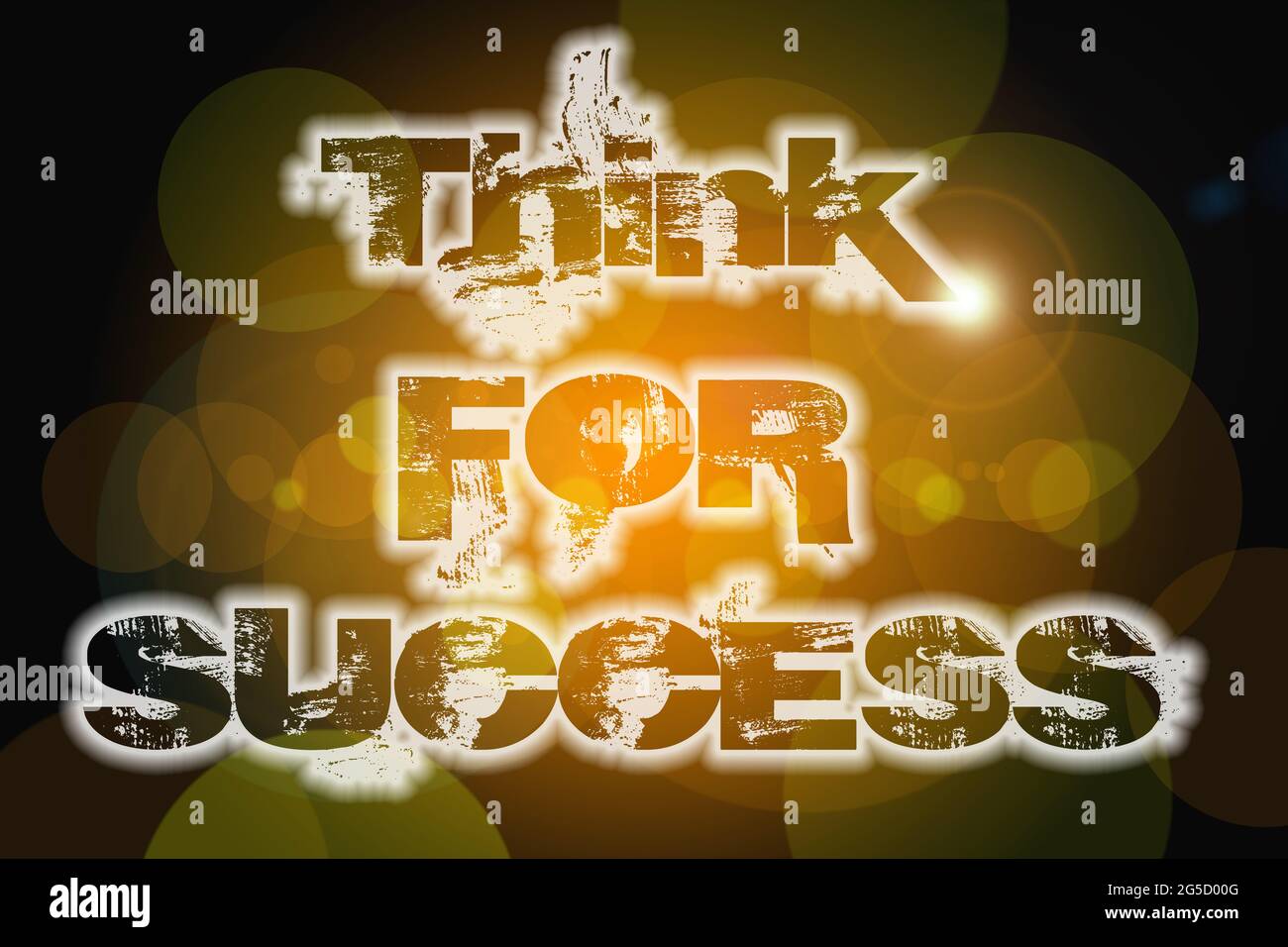 Think for success word on vintage bokeh background, concept sign idea ...
