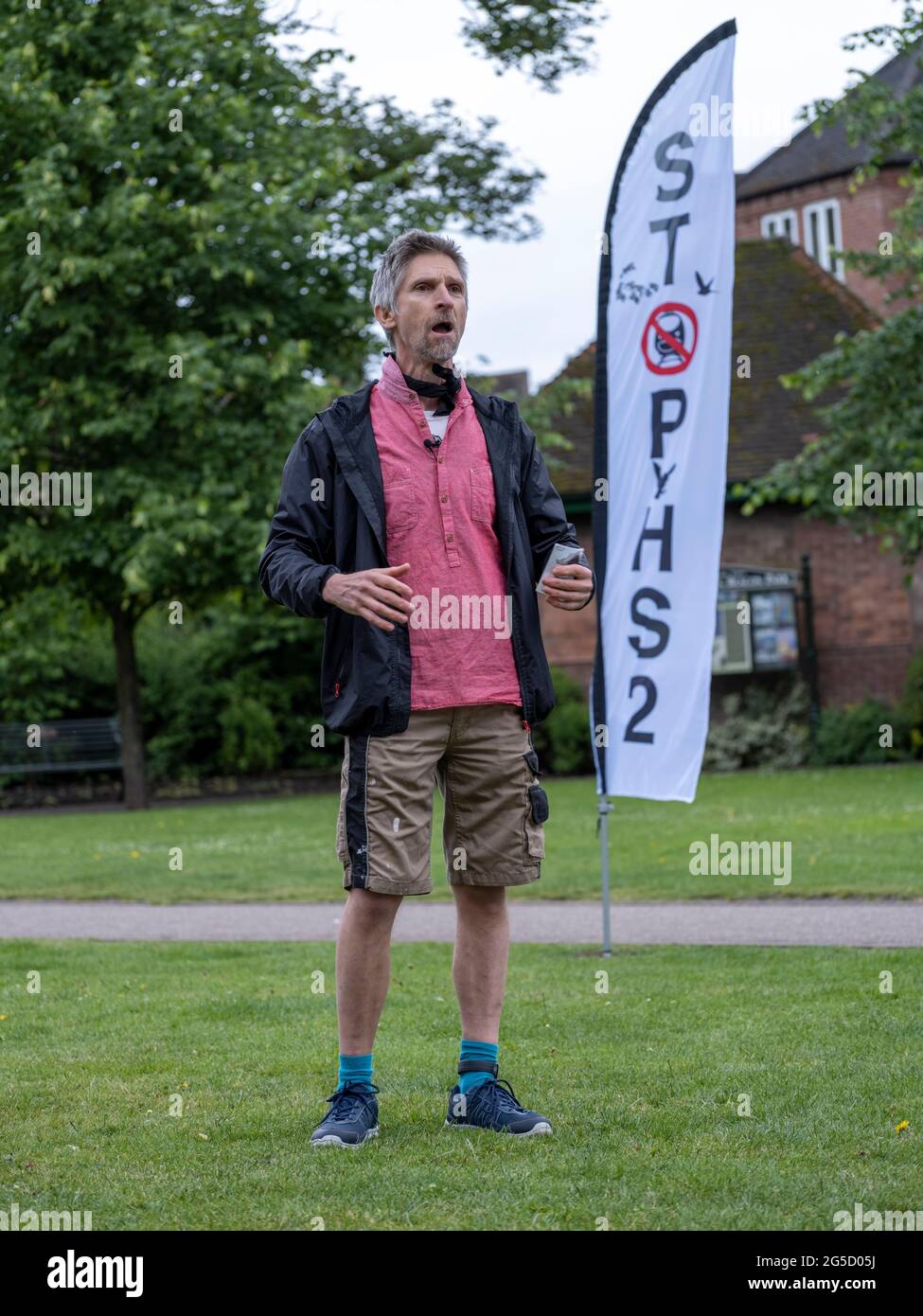 LICHFIELD. UK. 26th JUNE 2021. HS2 Rebellion Stop HS2 rally in Beacon ...