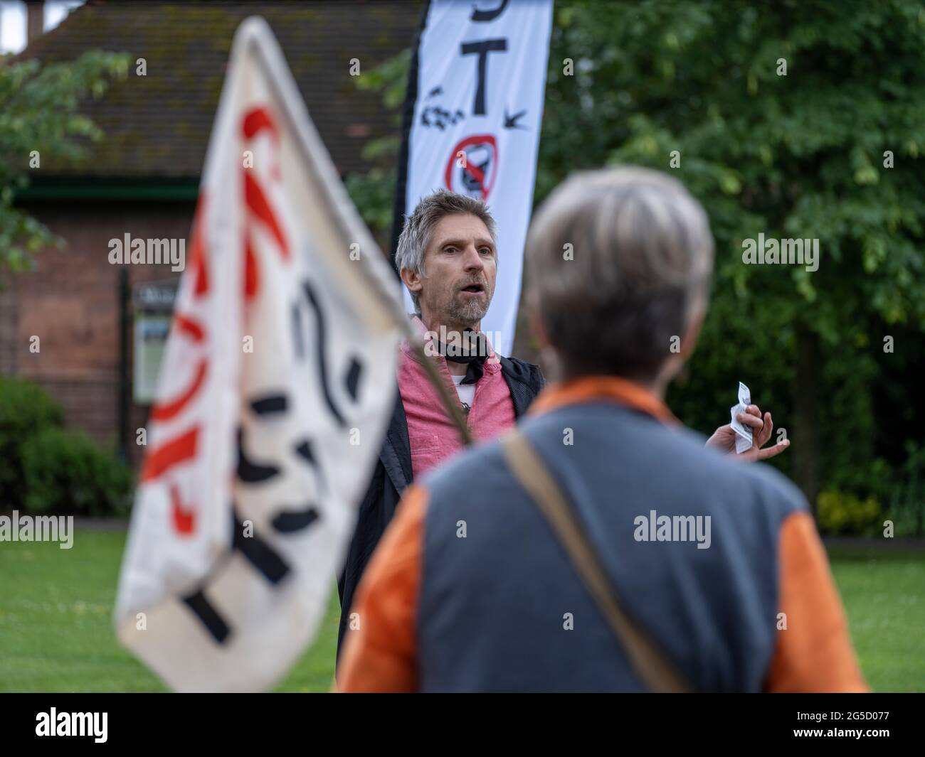 LICHFIELD. UK. 26th JUNE 2021. HS2 Rebellion Stop HS2 rally in Beacon ...