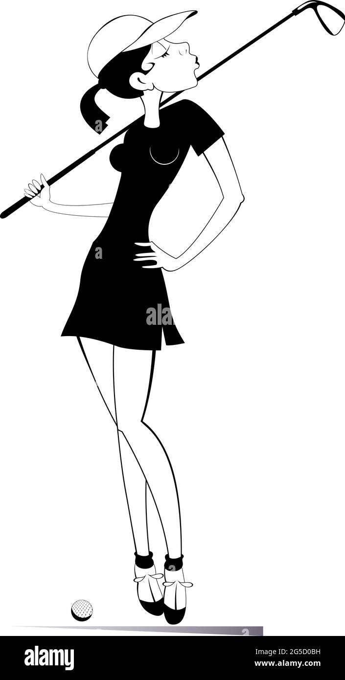 Pretty female golfer Stock Vector Images - Alamy