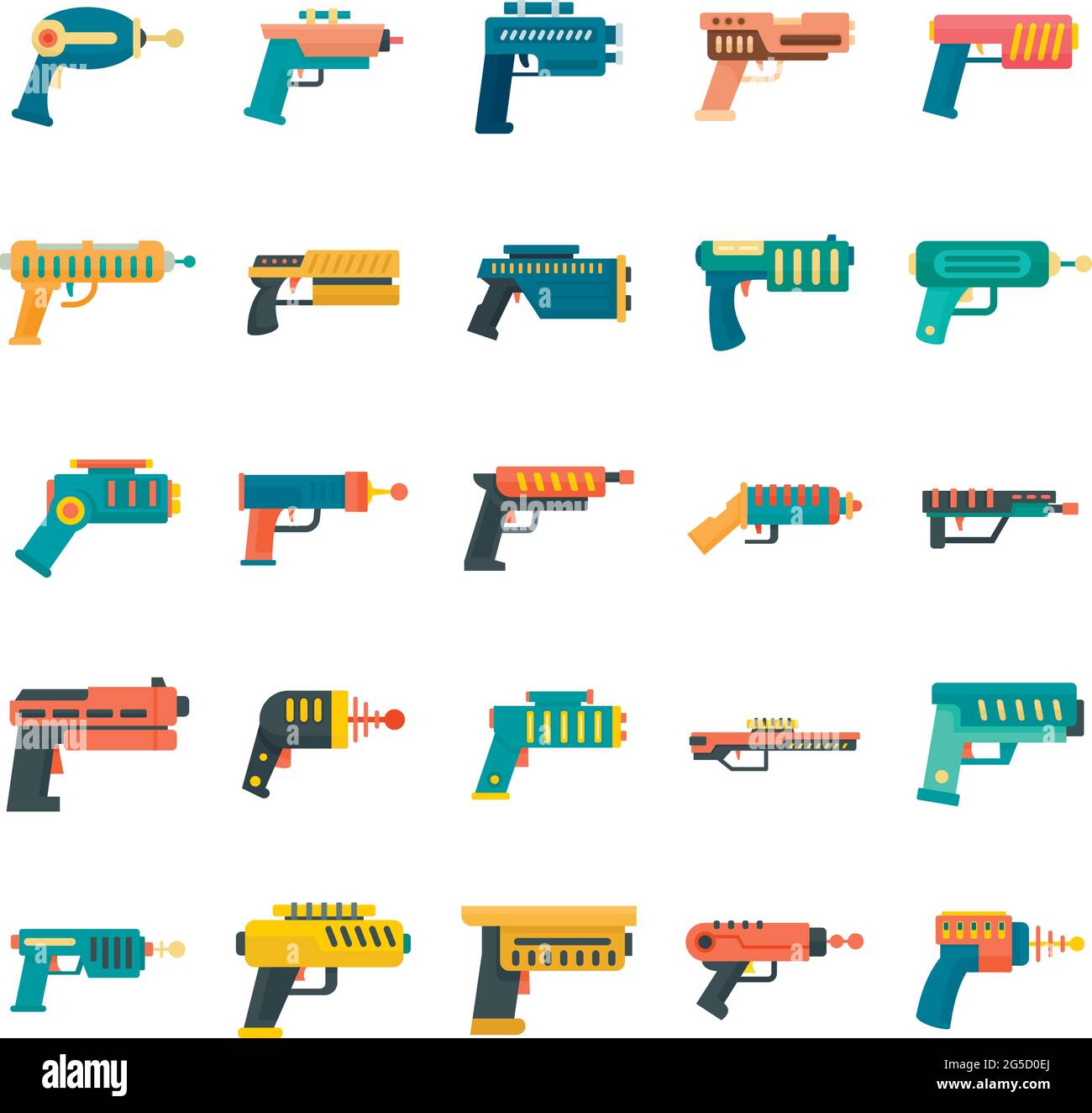 Blaster icons set flat vector isolated Stock Vector Image & Art - Alamy