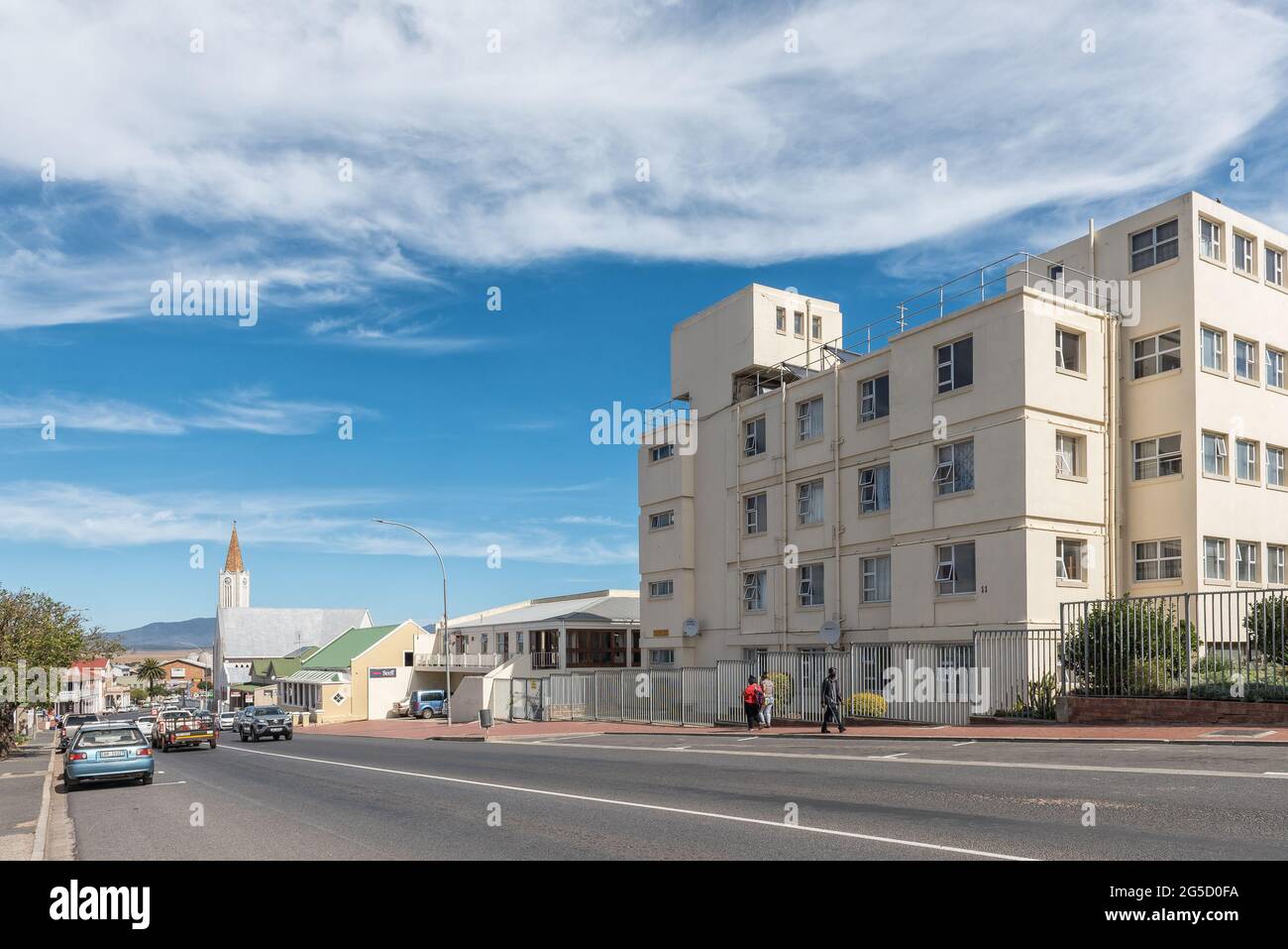 CALEDON, SOUTH AFRICA - APRIL 12, 2021: A street scene, with buildings ...