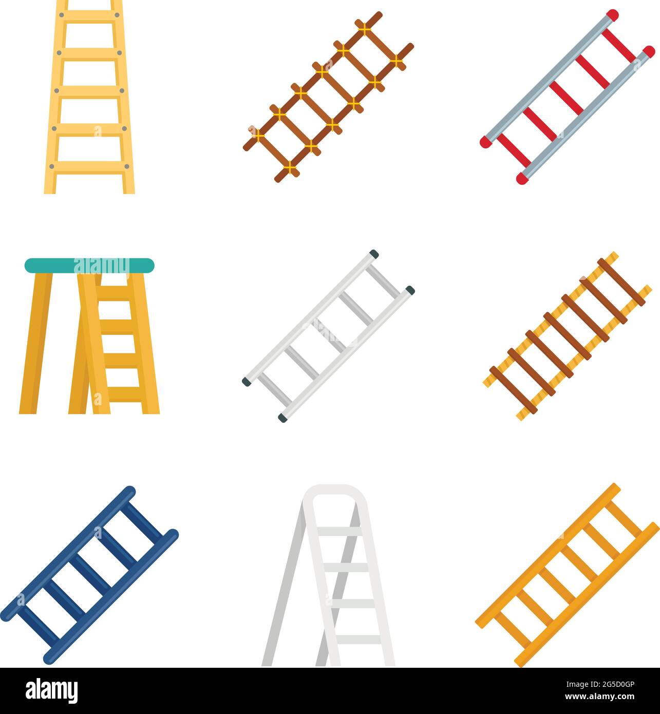 Ladder icons set flat vector isolated Stock Vector Image & Art - Alamy