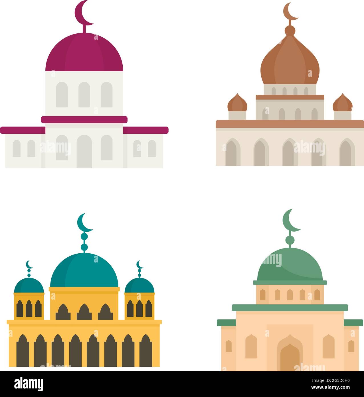 Mosque icons set flat vector isolated Stock Vector Image & Art - Alamy