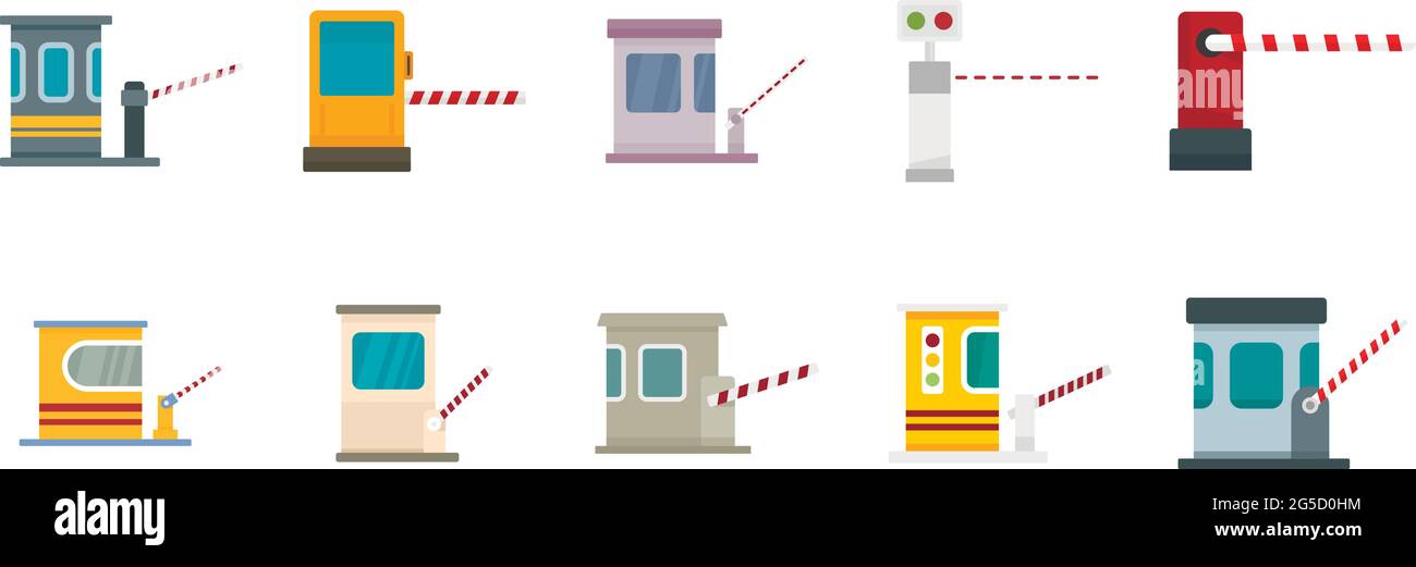 Toll road icons set flat vector isolated Stock Vector Image & Art - Alamy