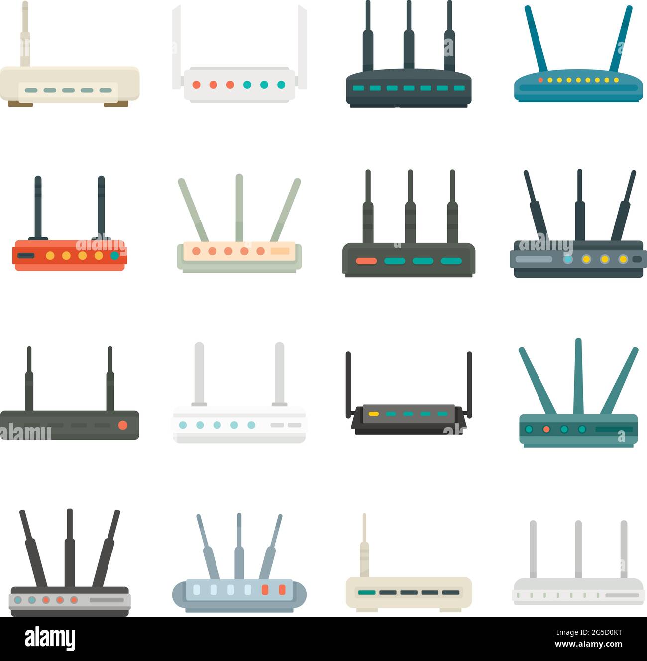 Router icons set flat vector isolated Stock Vector Image & Art - Alamy