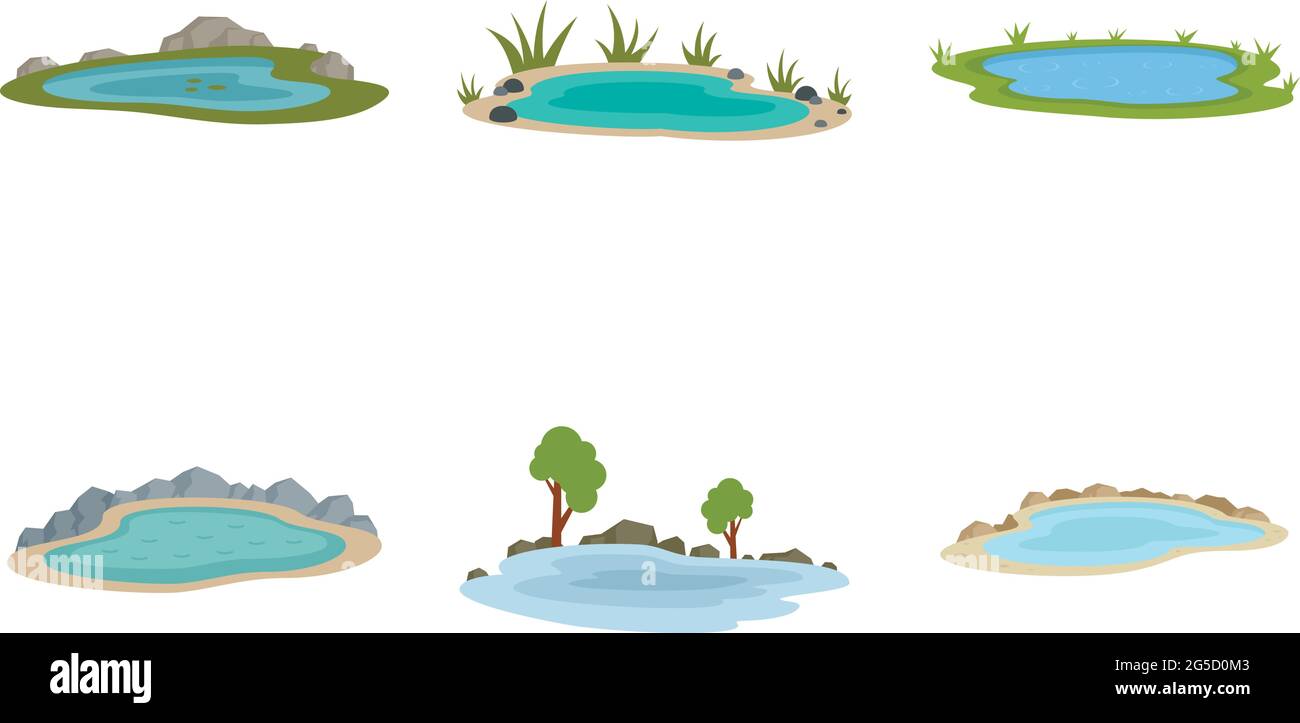 Lake icons set flat vector isolated Stock Vector Image & Art - Alamy