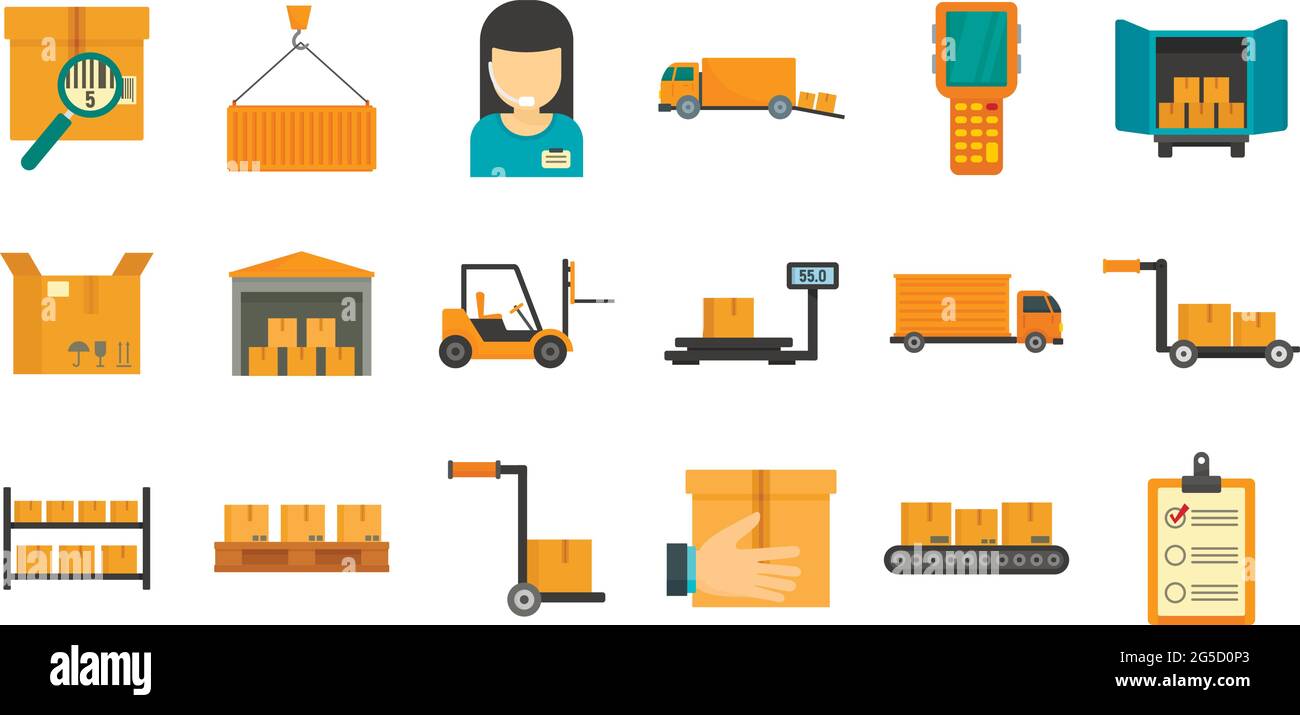 Warehouse icons set flat vector isolated Stock Vector Image & Art - Alamy