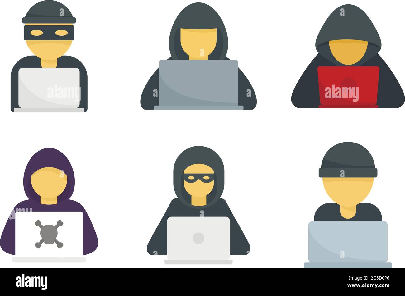 Hacker icons set flat vector isolated Stock Vector Image & Art - Alamy