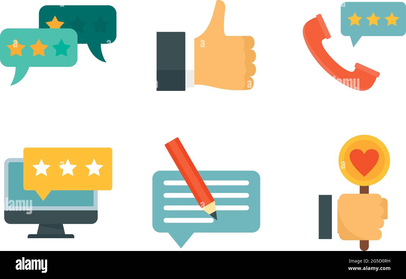 Feedback icons set flat vector isolated Stock Vector Image & Art - Alamy
