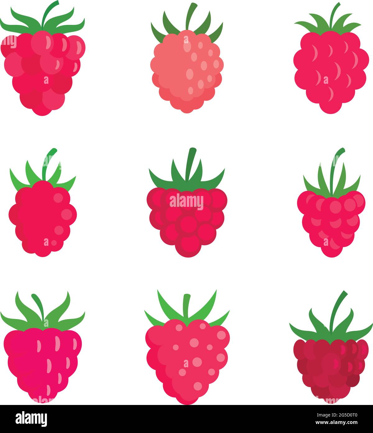 Raspberry icons set flat vector isolated Stock Vector Image & Art - Alamy