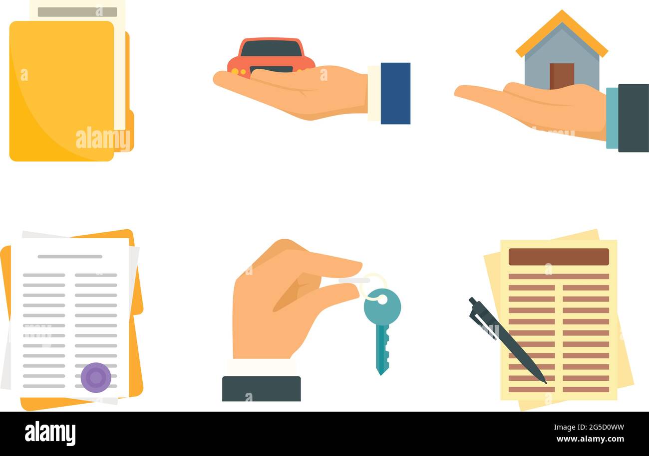 Lease icons set flat vector isolated Stock Vector Image & Art - Alamy