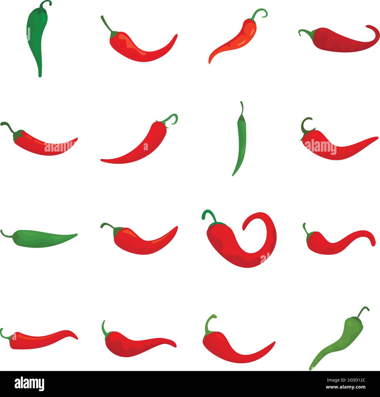 Chili icons set flat vector isolated Stock Vector Image & Art - Alamy