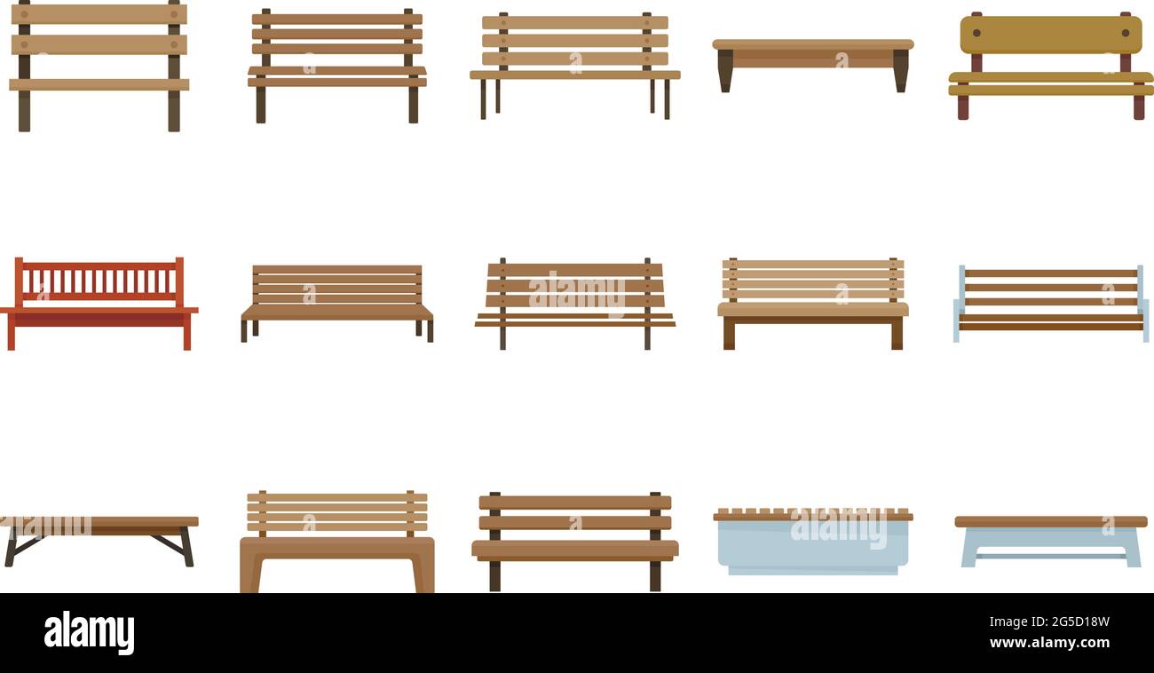 Park bench flat white Stock Vector Images - Alamy