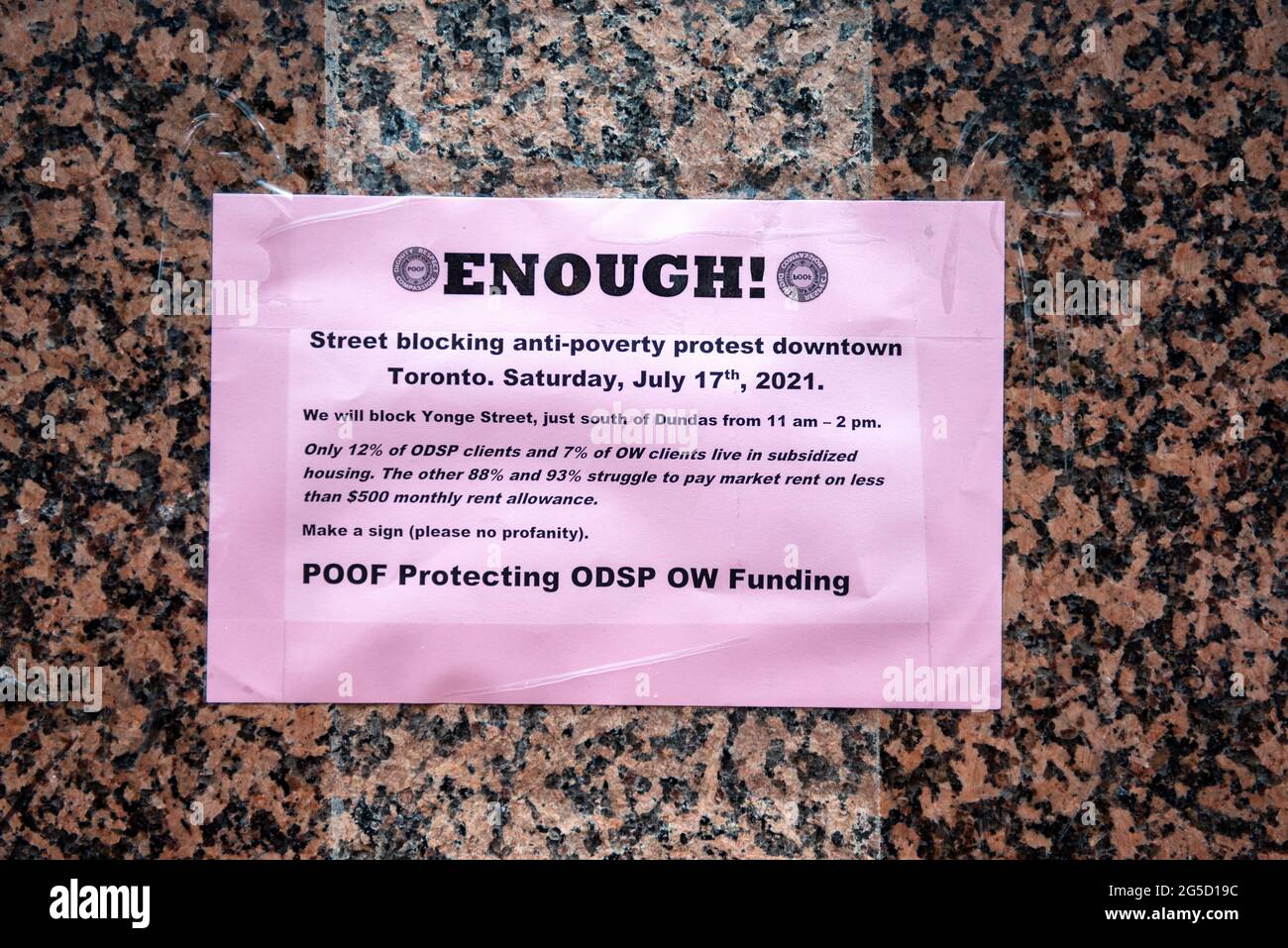 A convocation to an Anti-poverty protest, Toronto, Canada Stock Photo ...