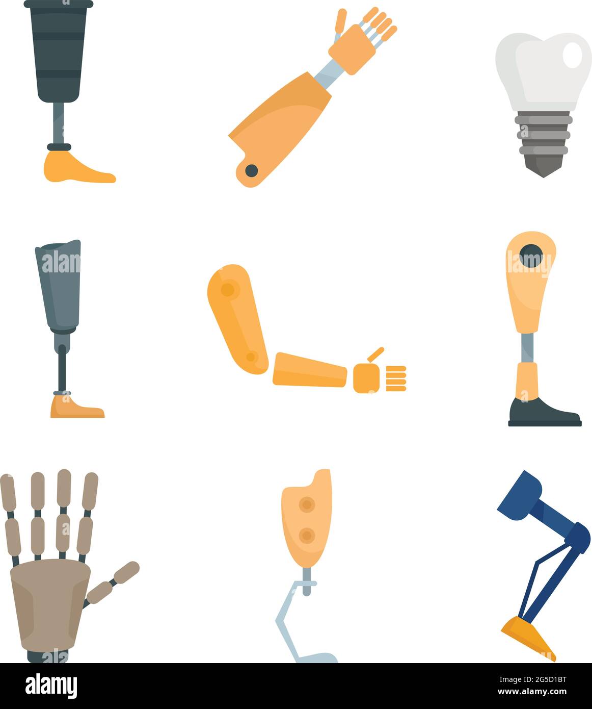 Artificial limbs icons set flat vector isolated Stock Vector Image ...