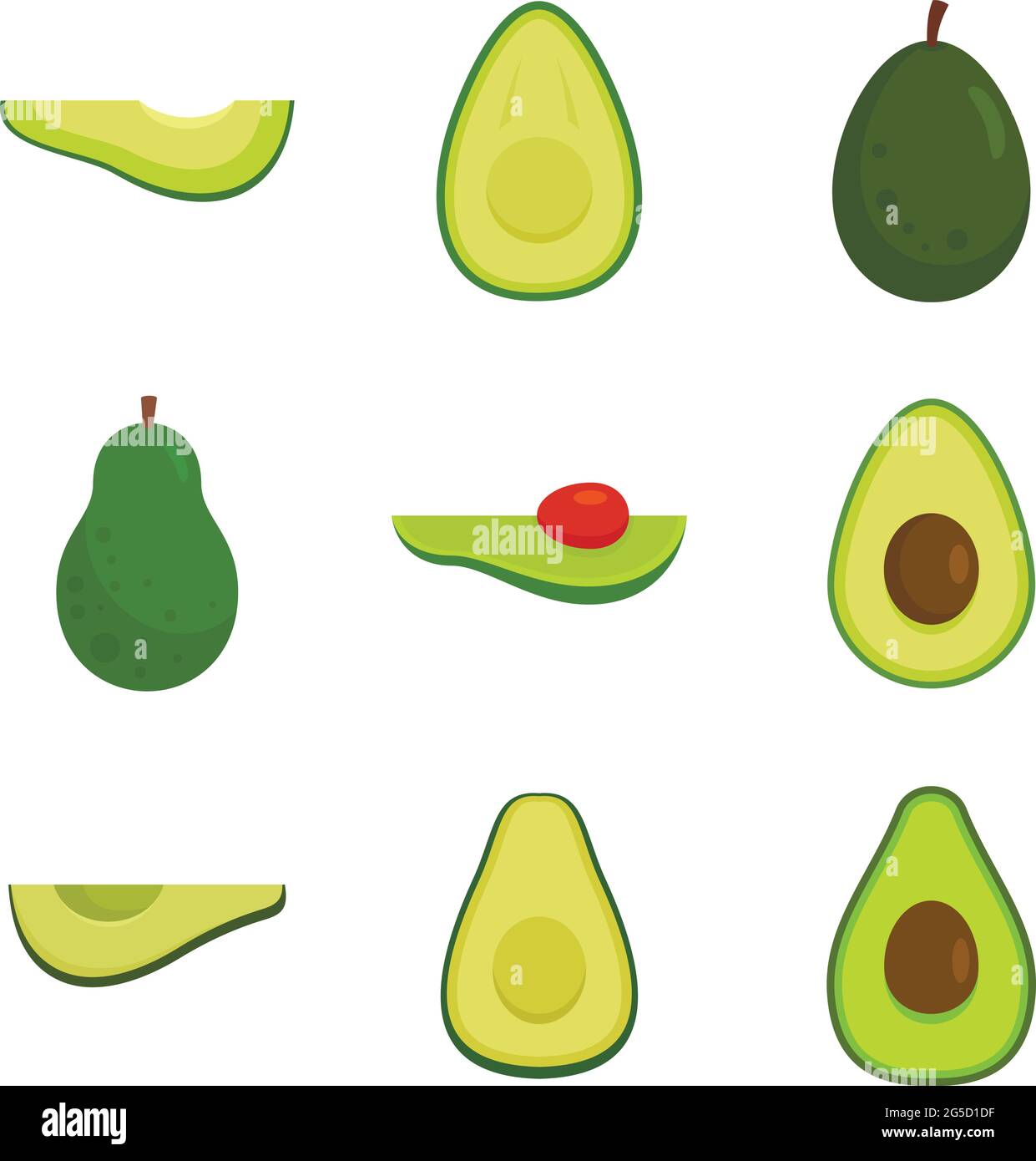 Avocado icons set flat vector isolated Stock Vector Image & Art - Alamy
