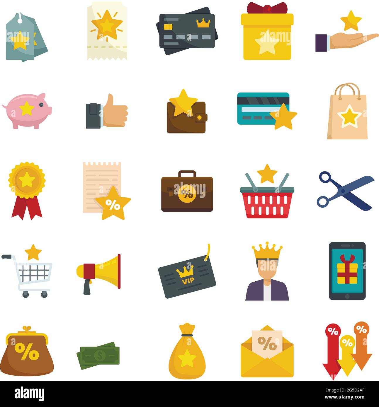 Loyalty program icons set flat vector isolated Stock Vector Image & Art ...