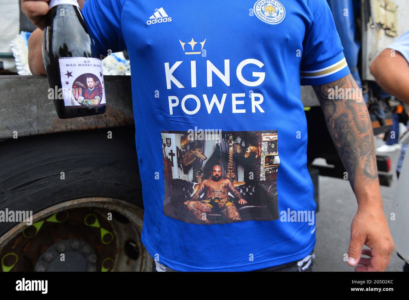 Leicester, UK. 26th June 2021. UK News. A funeral carnival parade for ...