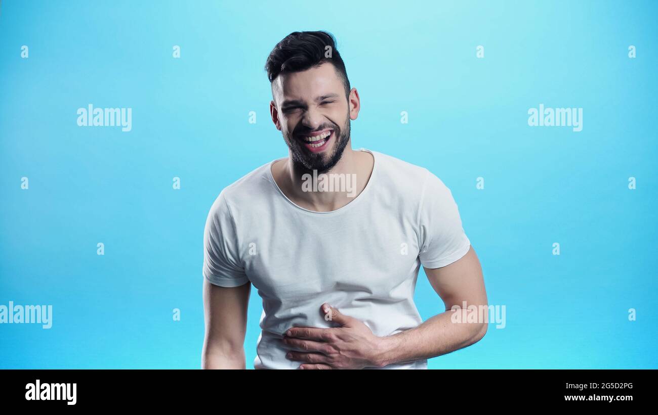 Man laughing camera on white hi-res stock photography and images - Alamy