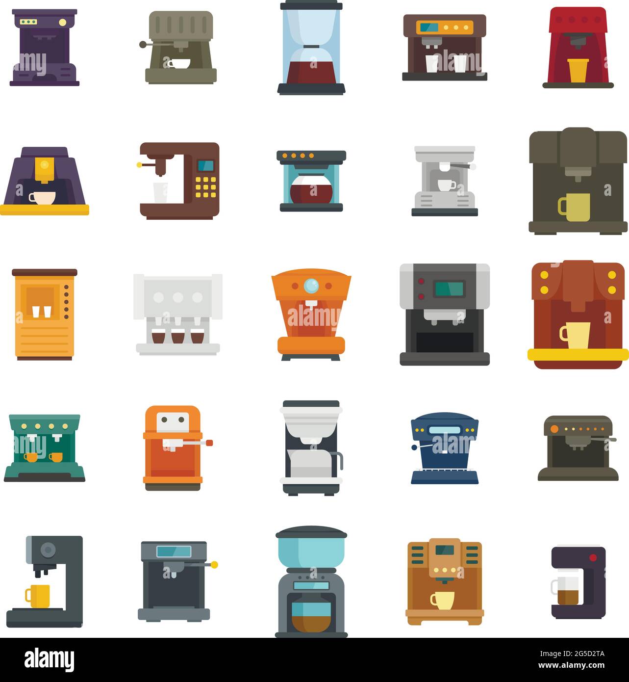 Coffee machine icons set flat vector isolated Stock Vector Image & Art ...