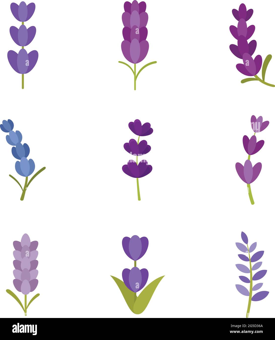 Lavender icons set flat vector isolated Stock Vector Image & Art - Alamy