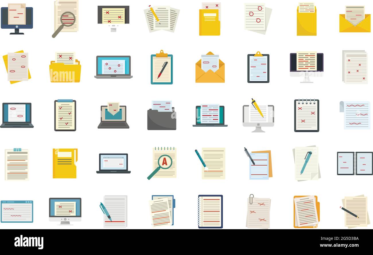 Editor icons set flat vector isolated Stock Vector Image & Art - Alamy