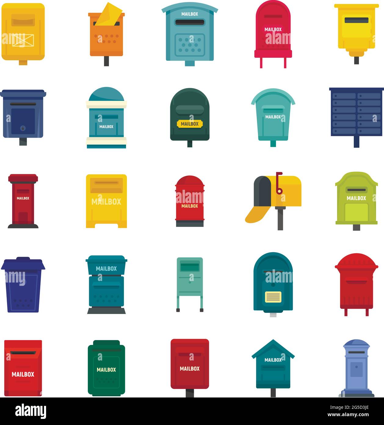 Mailbox icons set flat vector isolated Stock Vector Image & Art - Alamy