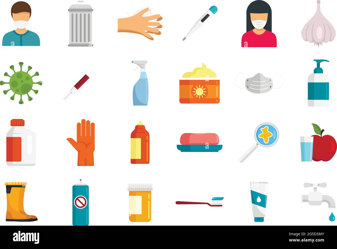 Prevention icons set flat vector isolated Stock Vector Image & Art - Alamy