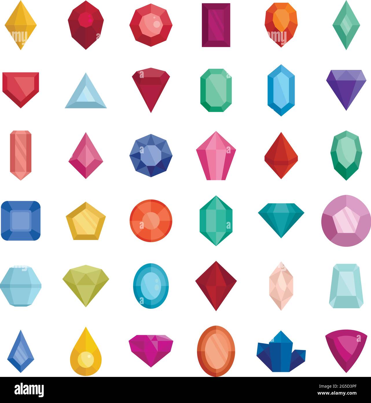 Jewel icons set flat vector isolated Stock Vector Image & Art - Alamy