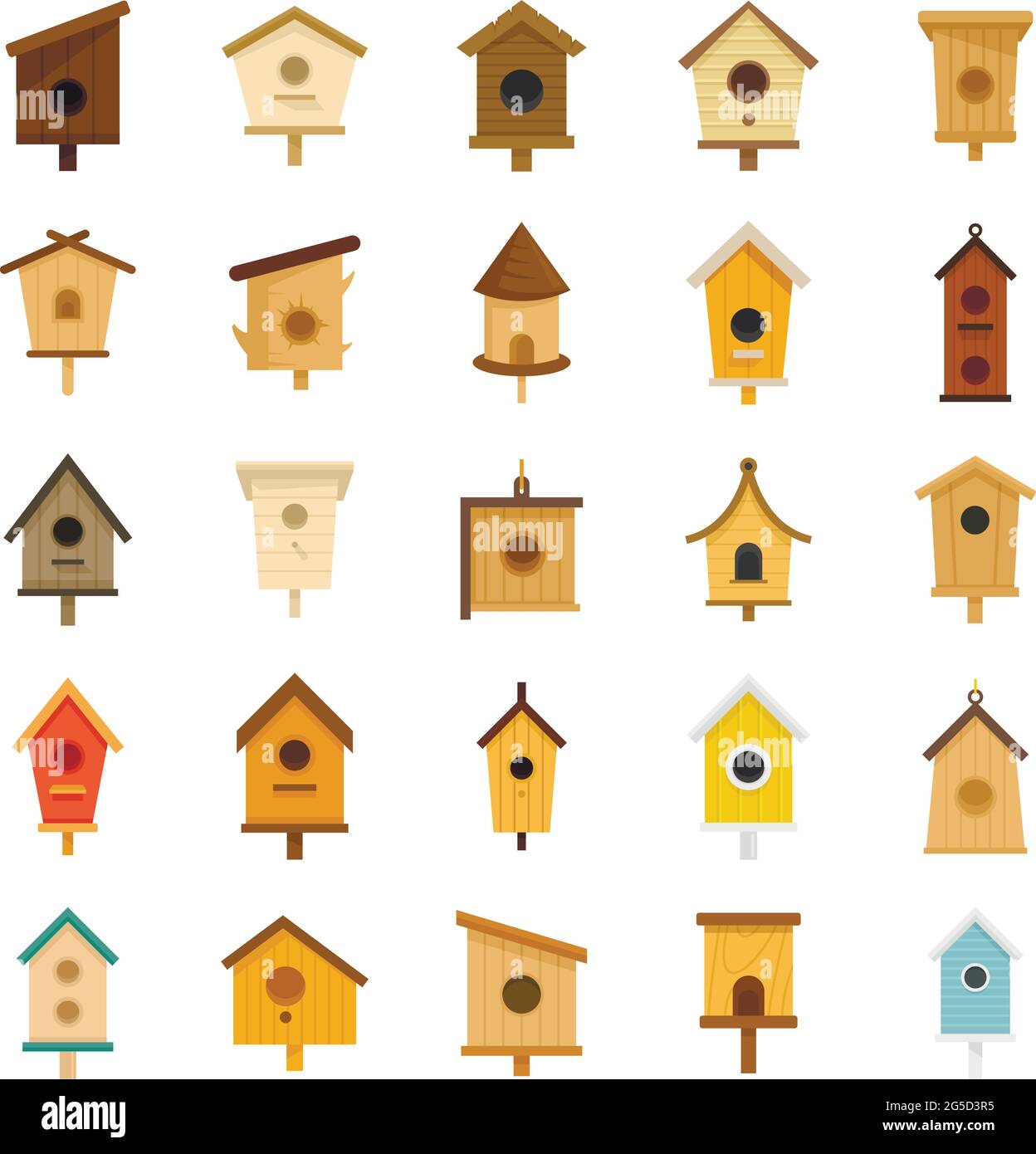 Bird house icons set flat vector isolated Stock Vector Image & Art - Alamy