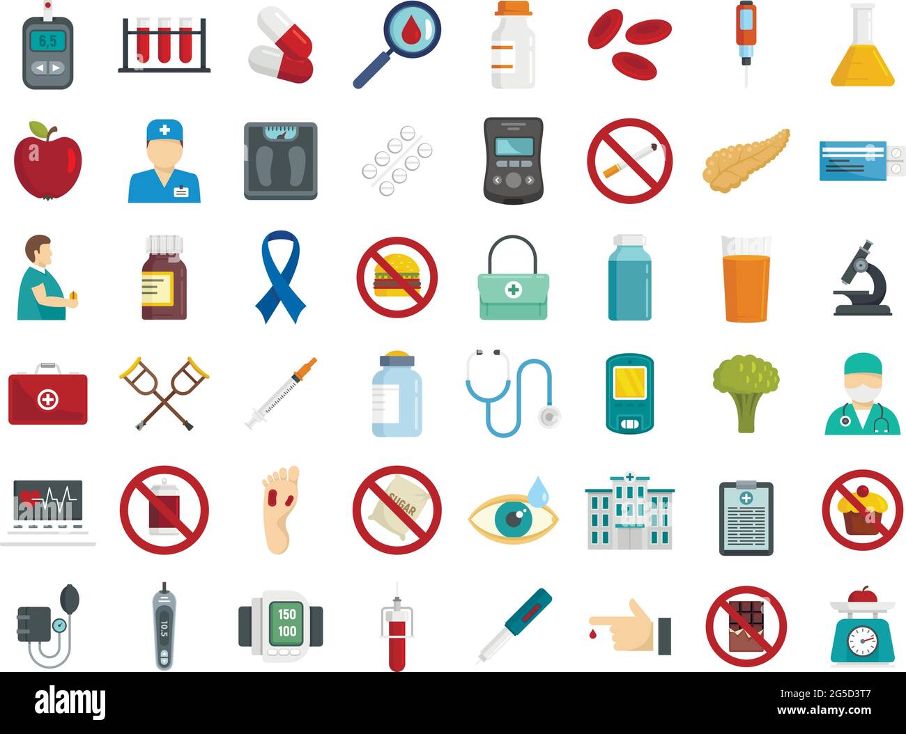 Set icons blood glucose Stock Vector Images - Alamy