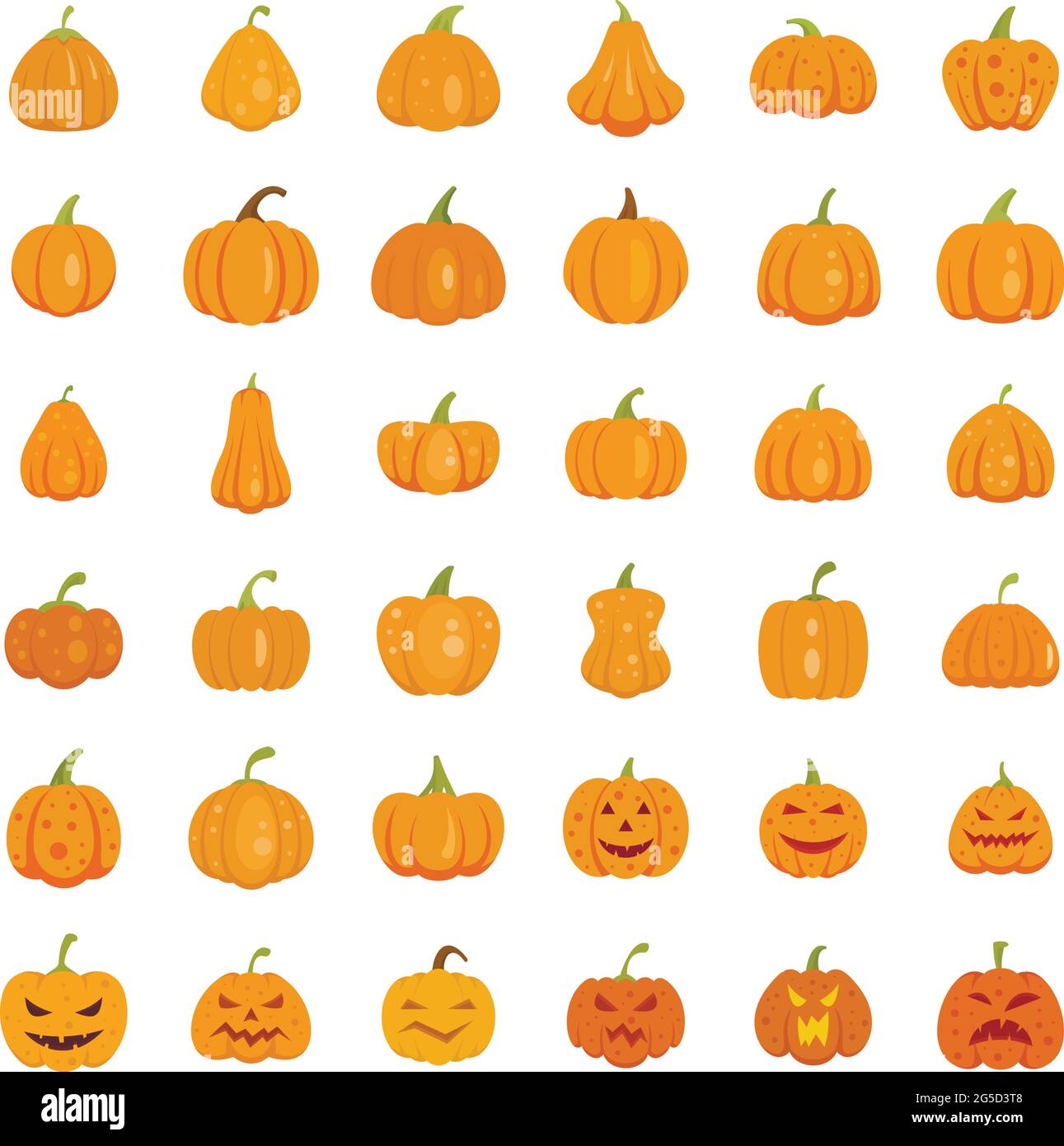 Pumpkin icons set flat vector isolated Stock Vector Image & Art - Alamy
