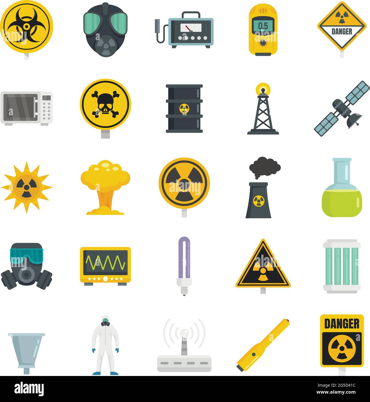 Radiation icons set flat vector isolated Stock Vector Image & Art - Alamy