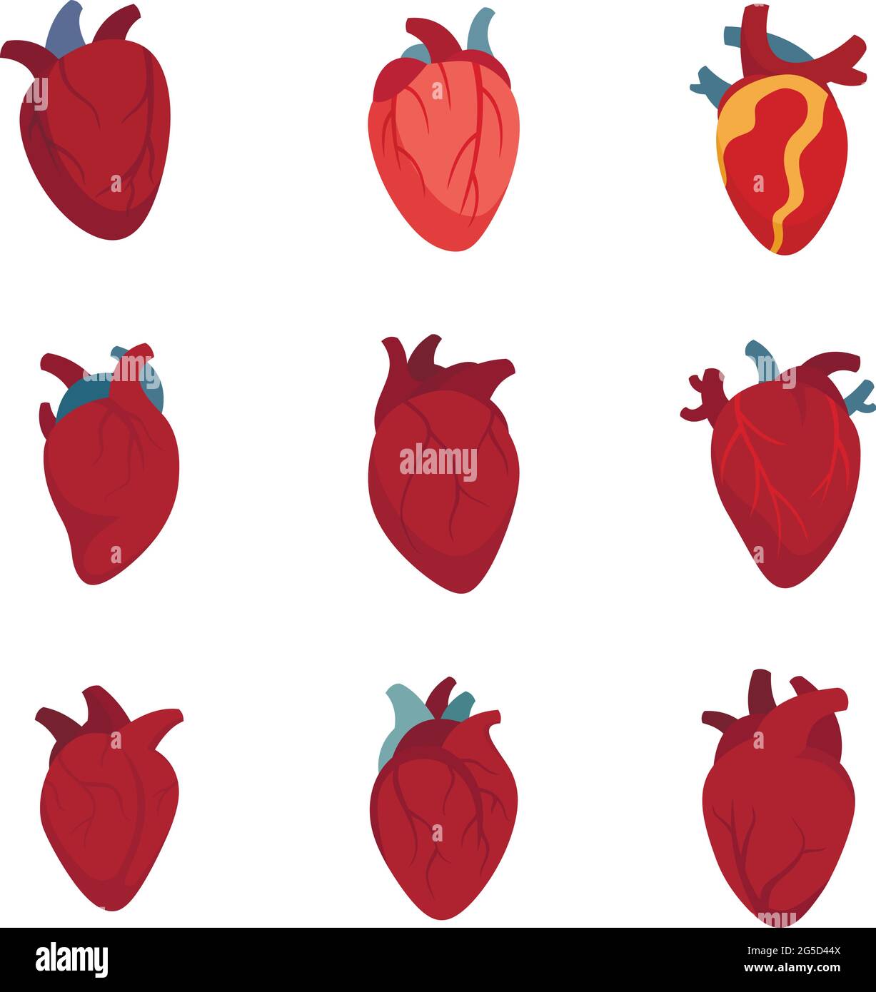 Human heart icons set flat vector isolated Stock Vector Image & Art - Alamy