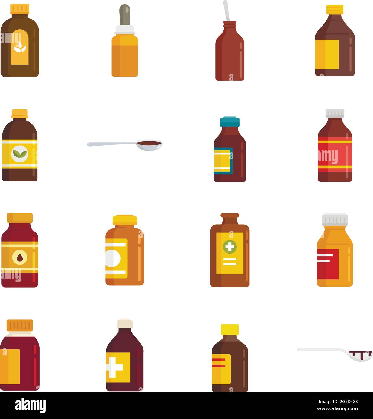 Cough syrup icons set flat vector isolated Stock Vector Image & Art - Alamy