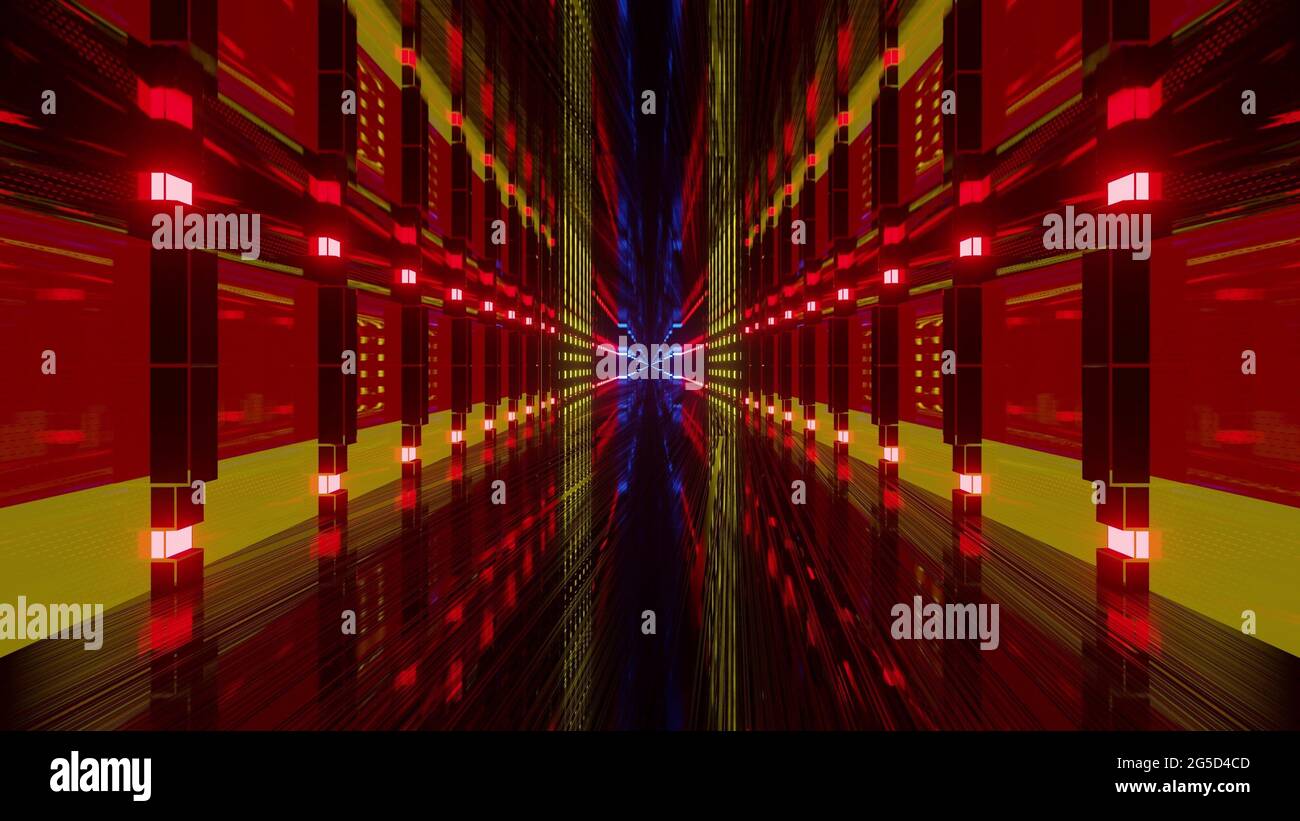 Neon German flag tunnel as 4K UHD 3D illustration Stock Photo - Alamy