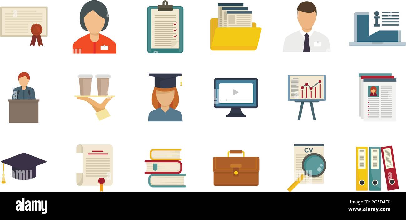 Internship icons set flat vector isolated Stock Vector Image & Art - Alamy