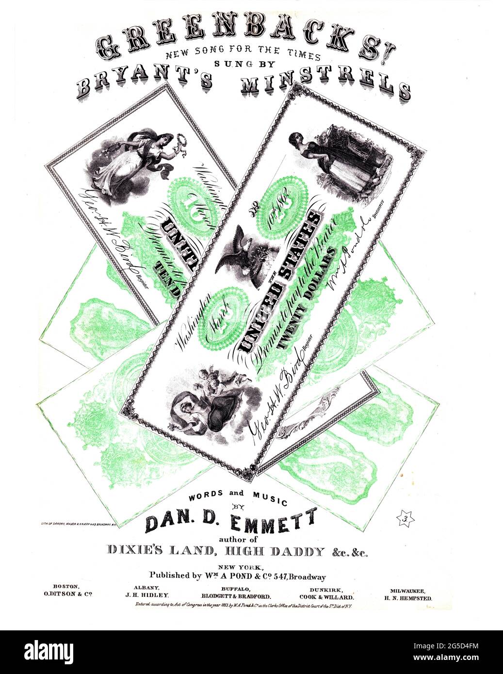 Lithograph sheet music Cut Out Stock Images & Pictures - Alamy