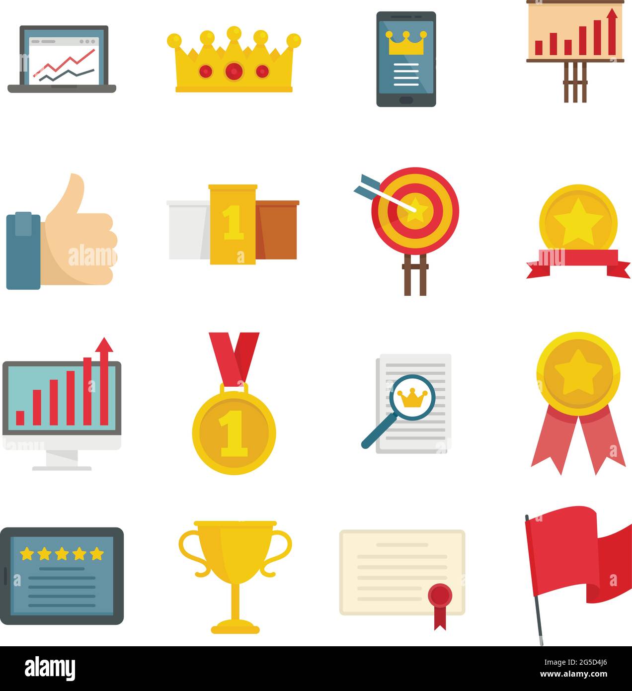 Excellence icons set flat vector isolated Stock Vector Image & Art - Alamy