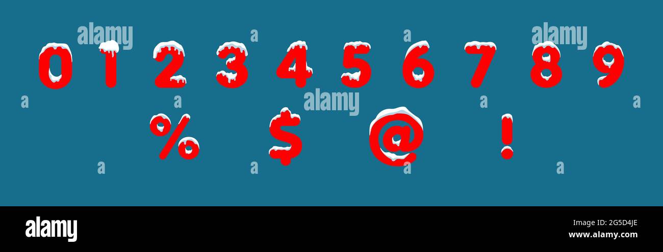 Blue snowy numbers, winter font. vector illustration Stock Vector Image ...