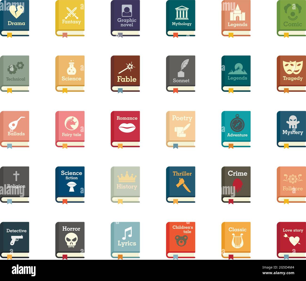 Bookstore literary genres Stock Vector Images - Alamy