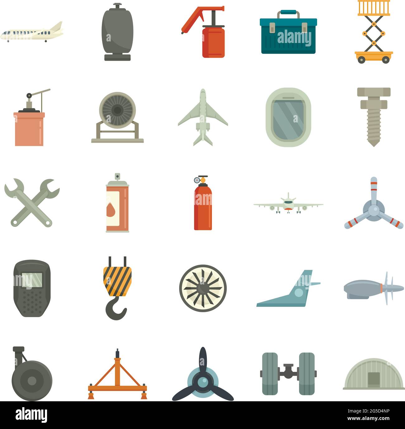 Aircraft repair icons set flat vector isolated Stock Vector Image & Art ...