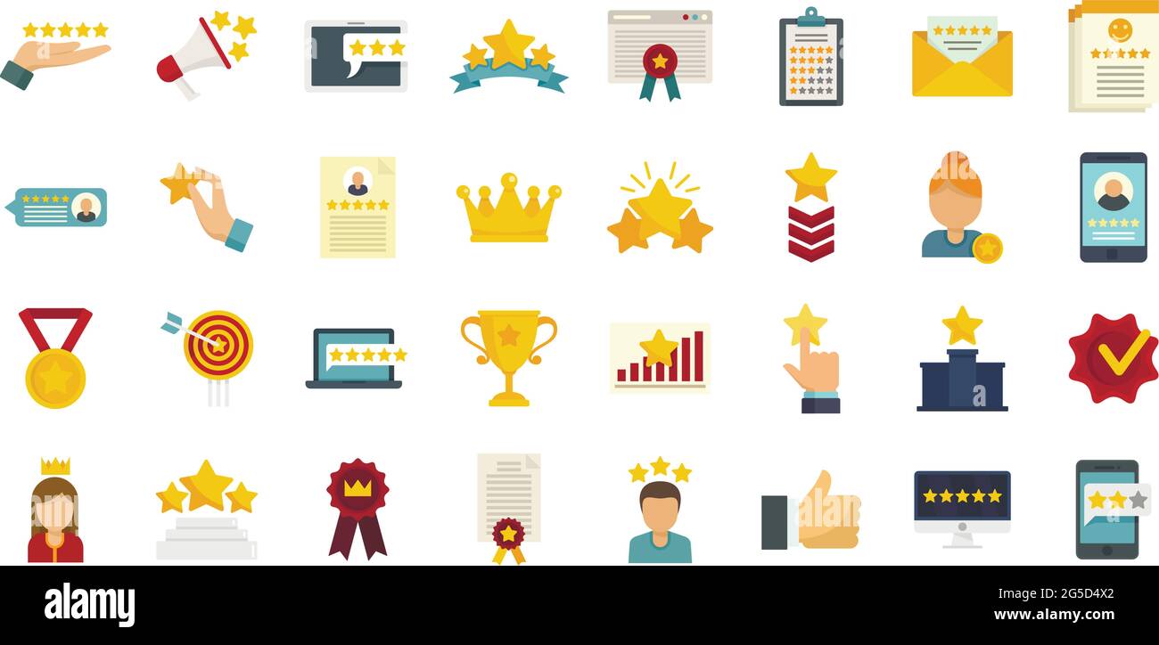 Reputation icons set flat vector isolated Stock Vector Image & Art - Alamy