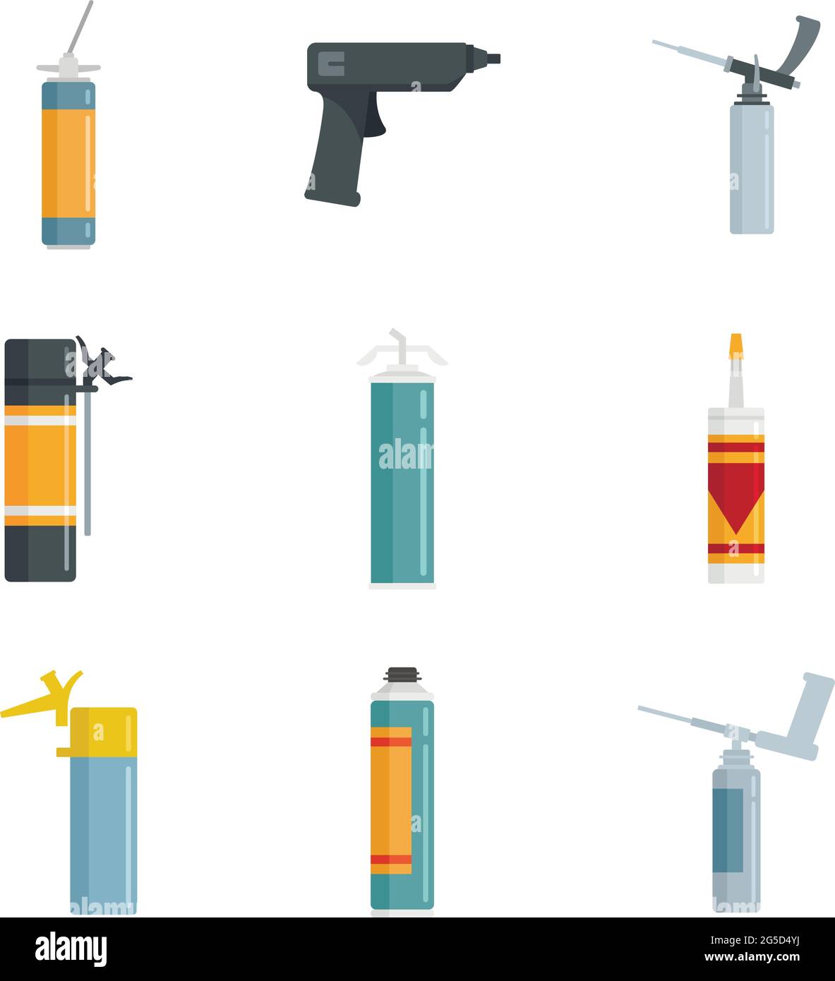 Polyurethane foam icons set flat vector isolated Stock Vector Image ...