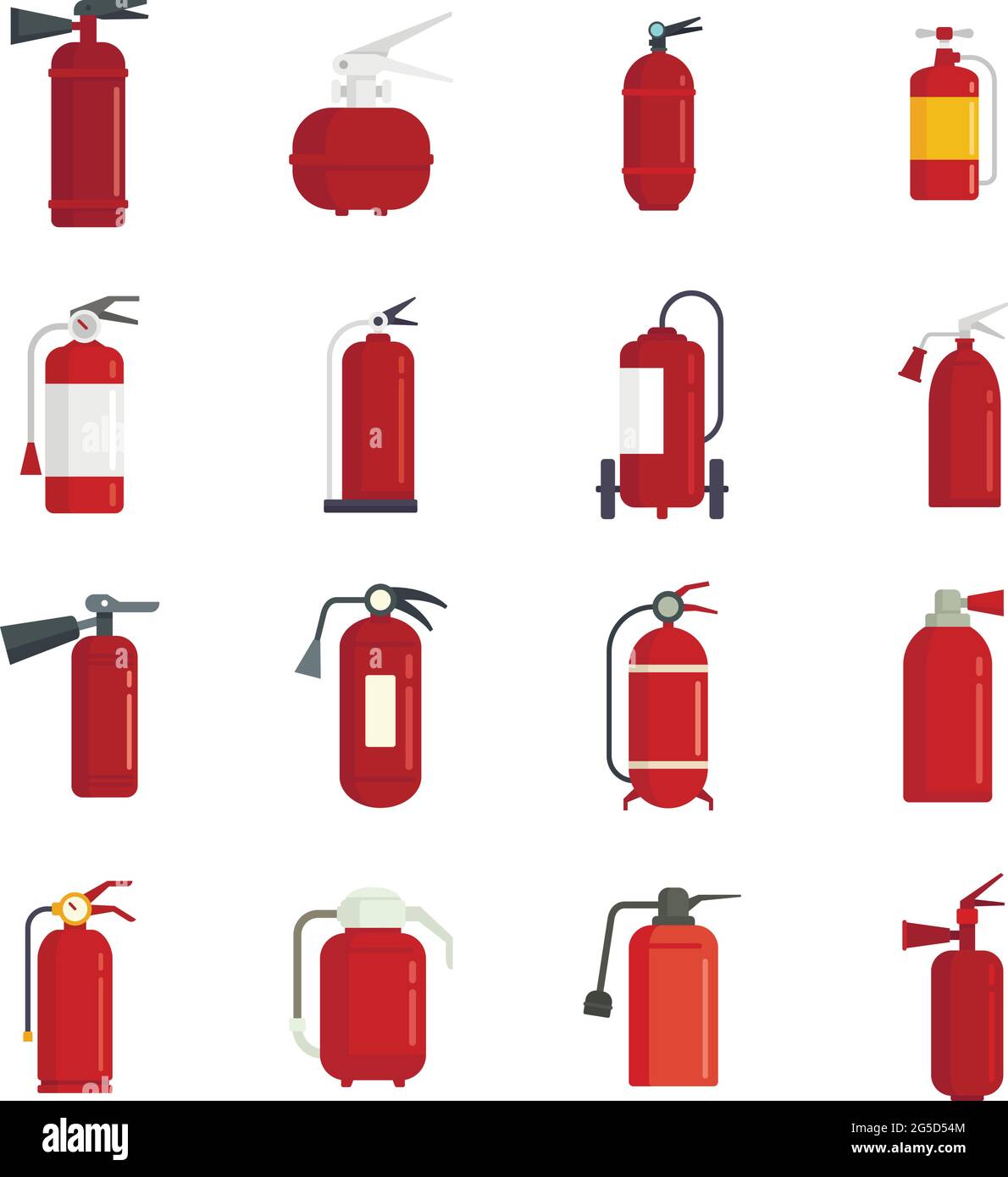 Fire extinguisher icons set flat vector isolated Stock Vector Image ...