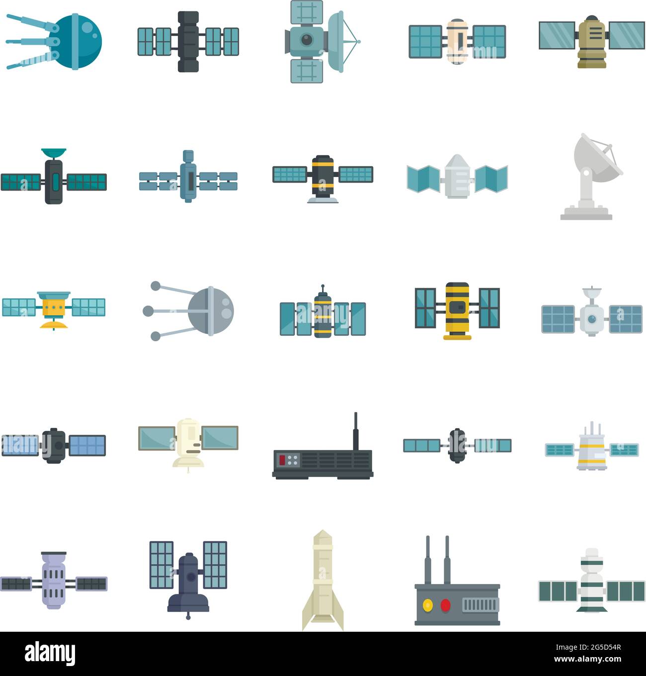 Satellite icons set flat vector isolated Stock Vector Image & Art - Alamy